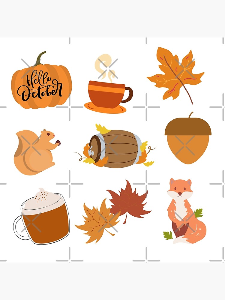 "Cute October, fall vibes pattern - Fall enthusiast design" Art Board ...