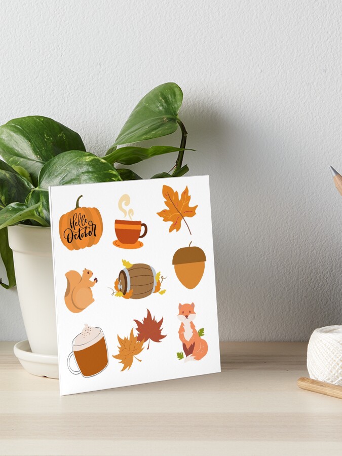 "Cute October, fall vibes pattern - Fall enthusiast design" Art Board ...
