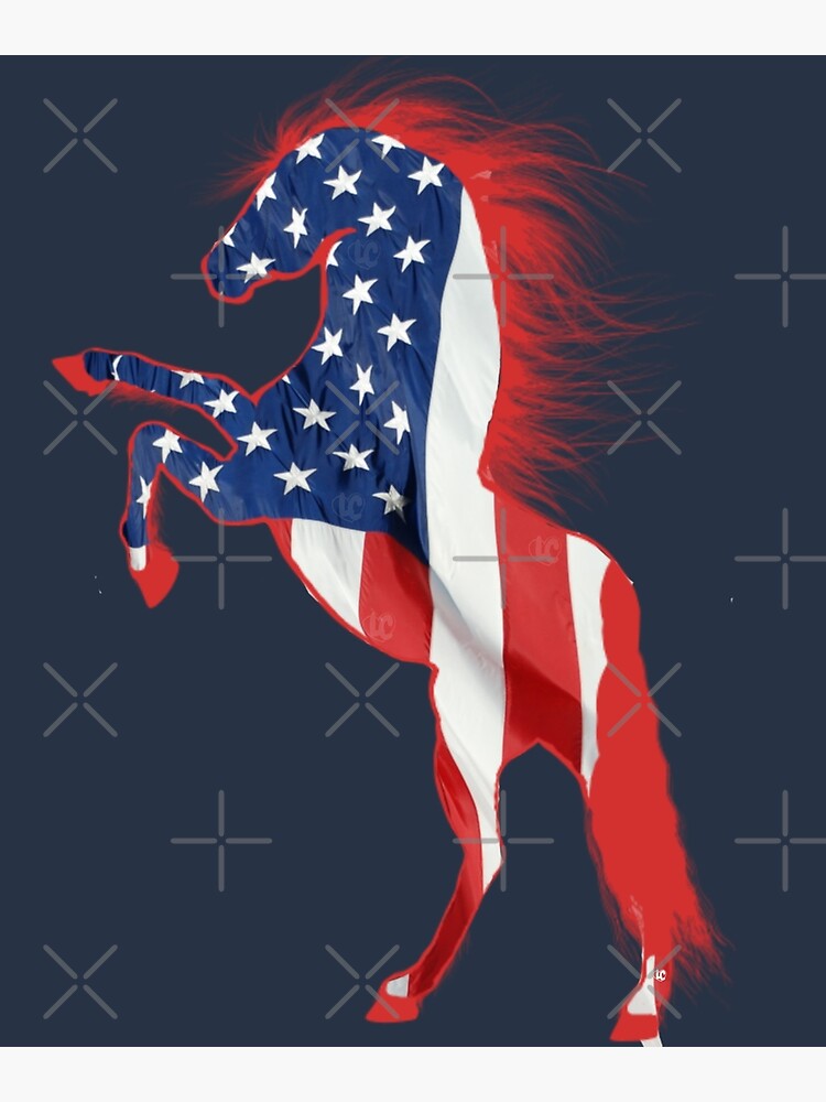 "USA American Flag Horse Design, Patriotic Horse Lover, Red White Blue ...
