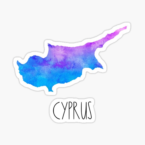 "Cyprus Watercolor Map - Cypriot" Sticker for Sale by MountainD | Redbubble