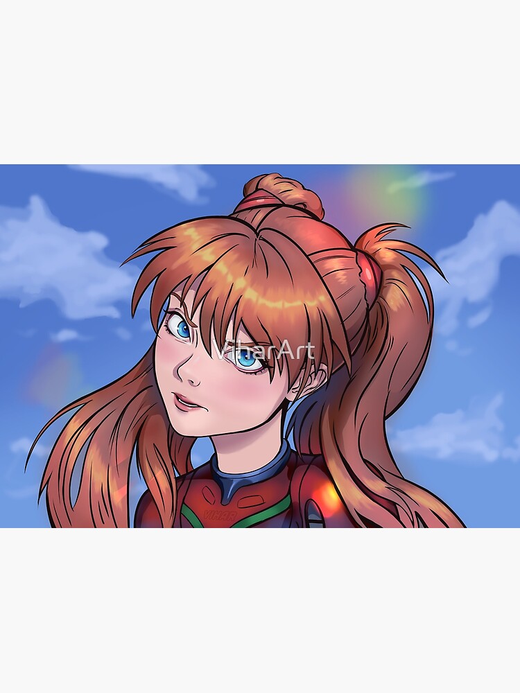 "Angry Asuka Langley Soryu - Neon Genesis evangelion Print" Art Print ...