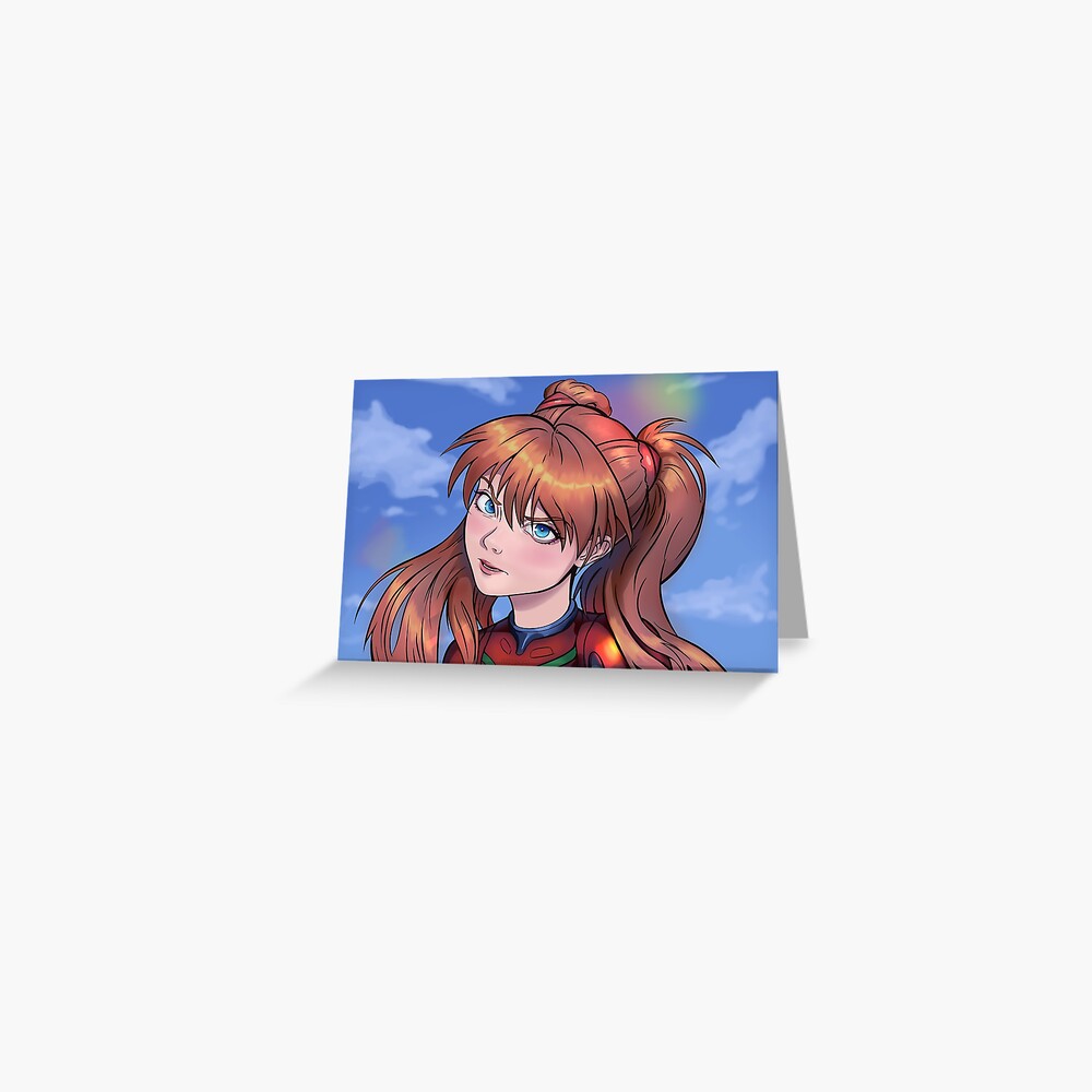 "Angry Asuka Langley Soryu - Neon Genesis evangelion Print" Greeting ...