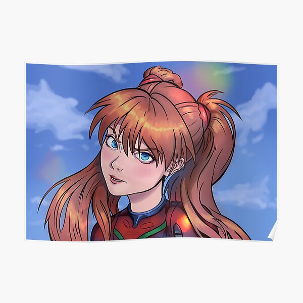 "Angry Asuka Langley Soryu - Neon Genesis evangelion Print" Poster for ...