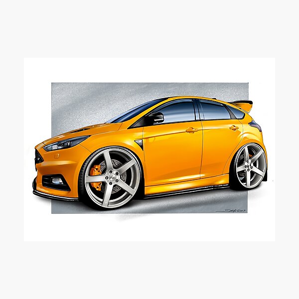 Lámina fotográfica «Ford Focus STI 250 de dibujos animados» de ...