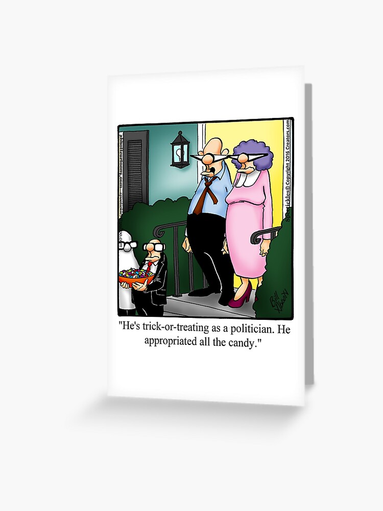 "Funny Spectickles Halloween Politician Humor" Greeting Card for Sale ...