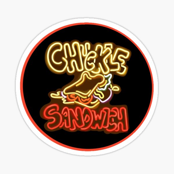 "Chuckle Sandwich Podcast Neon Sign" Sticker for Sale by ...
