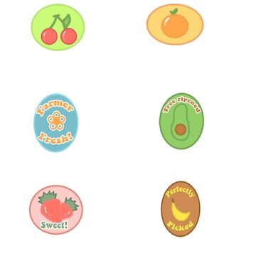 "Grocery Fruit Stickers" Sticker for Sale by tkaachennko | Redbubble