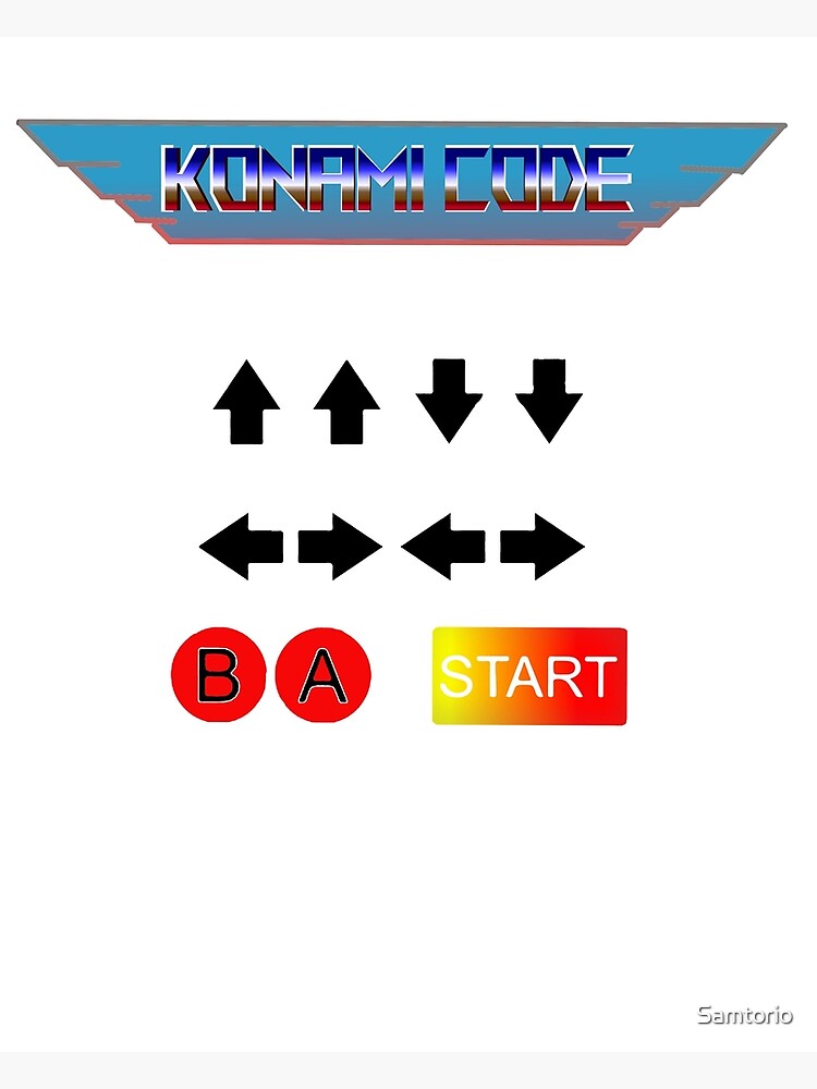 "Konami Code" Poster by Samtorio | Redbubble