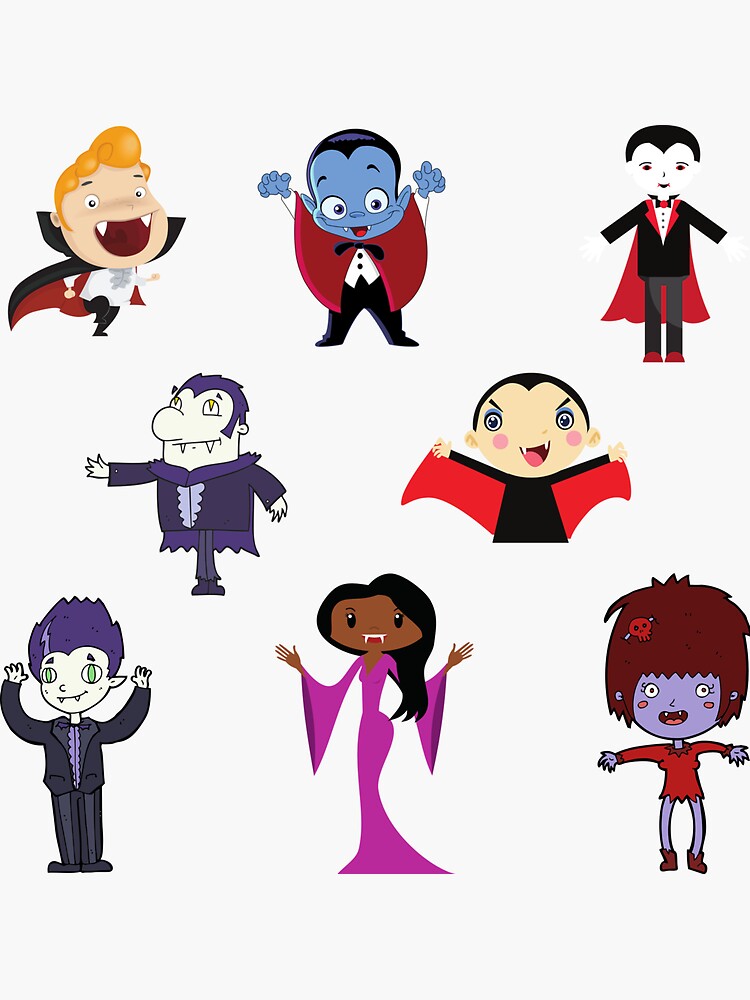 "Cute Vampire Sticker Pack" Sticker for Sale by Caregiverology | Redbubble