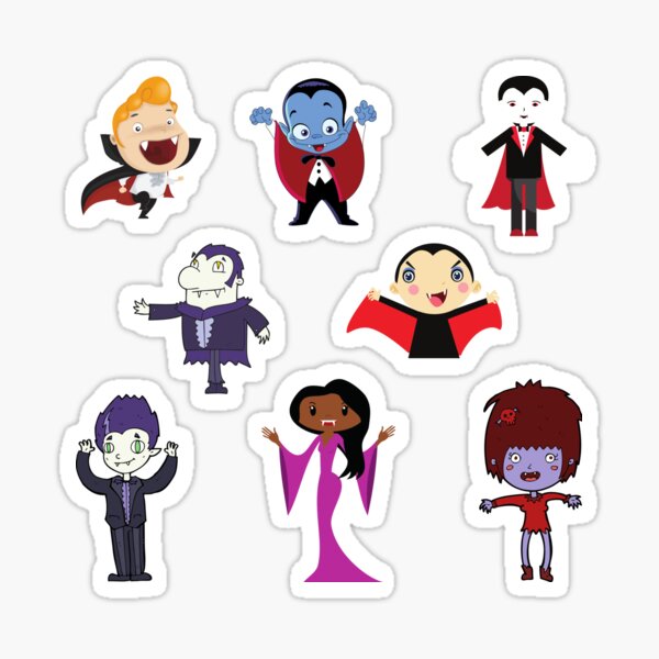 "Cute Vampire Sticker Pack" Sticker for Sale by Caregiverology | Redbubble
