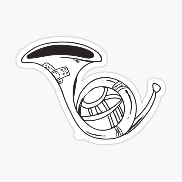"French horn" Sticker for Sale by zaher97 | Redbubble