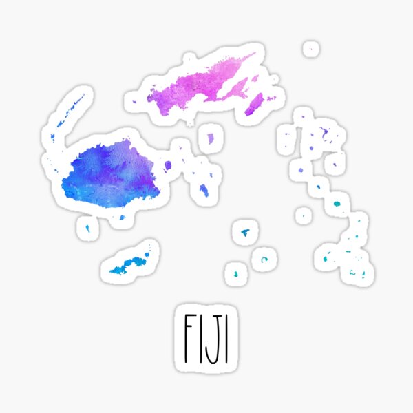 "Fiji Watercolor Map - Fijian" Sticker for Sale by MountainD | Redbubble