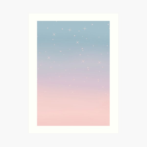 "Purple Ombre Night Sky, Pastel Colors Ombre Sky" Art Print for Sale by ...