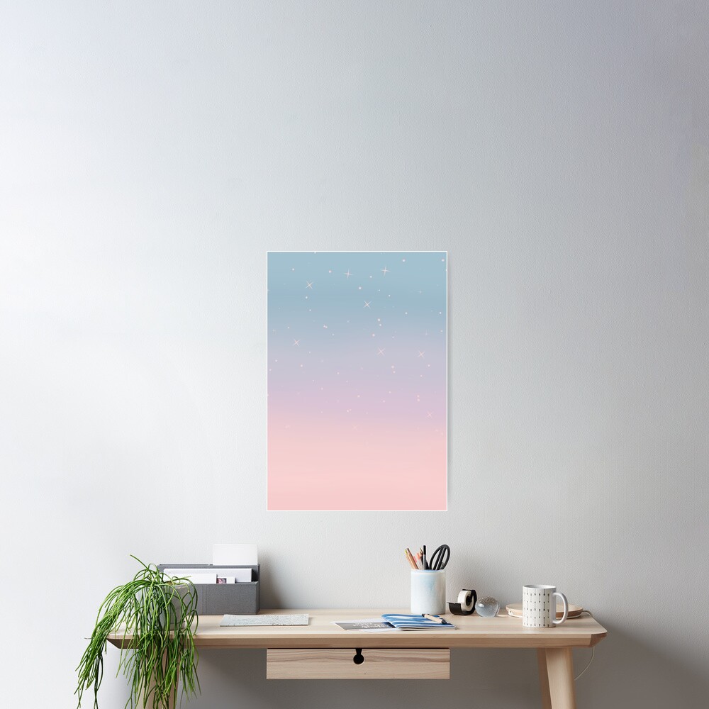 "Purple Ombre Night Sky, Pastel Colors Ombre Sky" Poster by Vimbuy ...