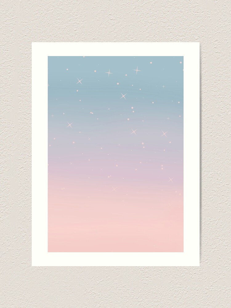 "Purple Ombre Night Sky, Pastel Colors Ombre Sky" Art Print for Sale by ...