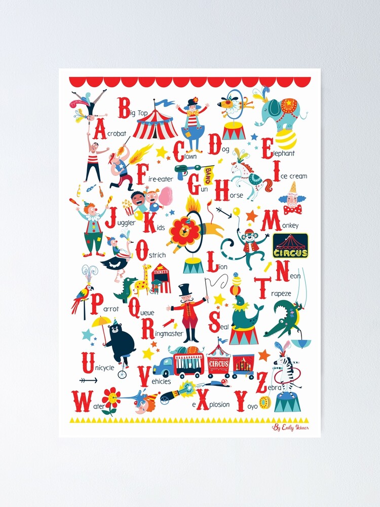 "Circus Alphabet" Poster for Sale by emilykskinner | Redbubble