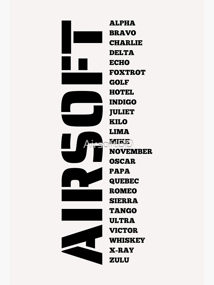 "Airsoft callsign A to z - Airsoft by Design Specialist series" Poster ...
