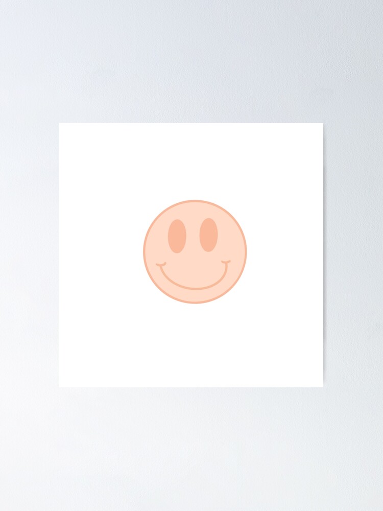 "Peach/Pink Smiley Face" Poster for Sale by Emma-Halpin | Redbubble