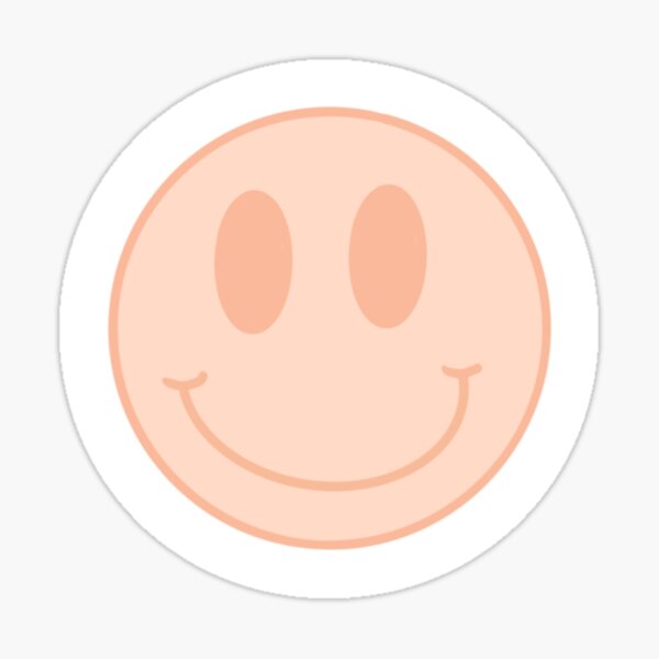 "Peach/Pink Smiley Face" Sticker for Sale by Emma-Halpin | Redbubble