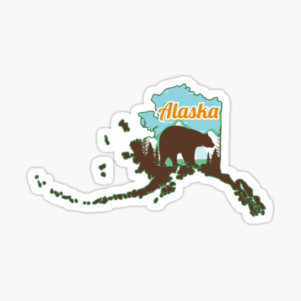 "Alaska USA State Gift - Flag Map" Sticker for Sale by Mattyb22 | Redbubble