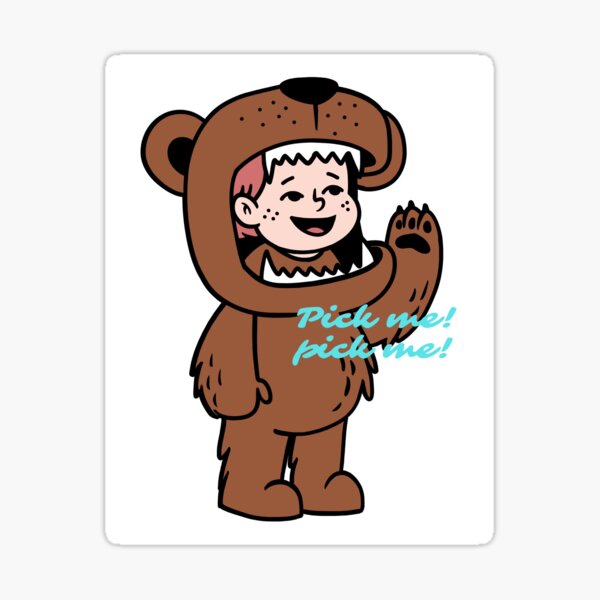 "Pick me!" Sticker for Sale by TheBestHit | Redbubble