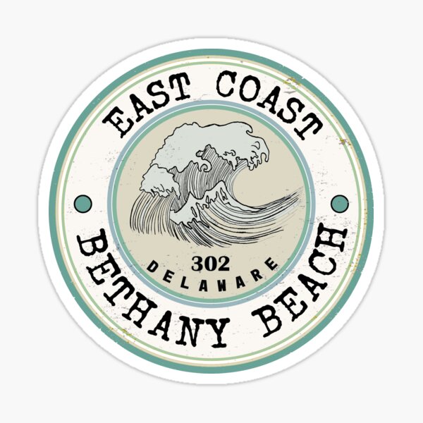 "East Coast Bethany Beach Delaware || Teal & Green" Sticker for Sale by ...