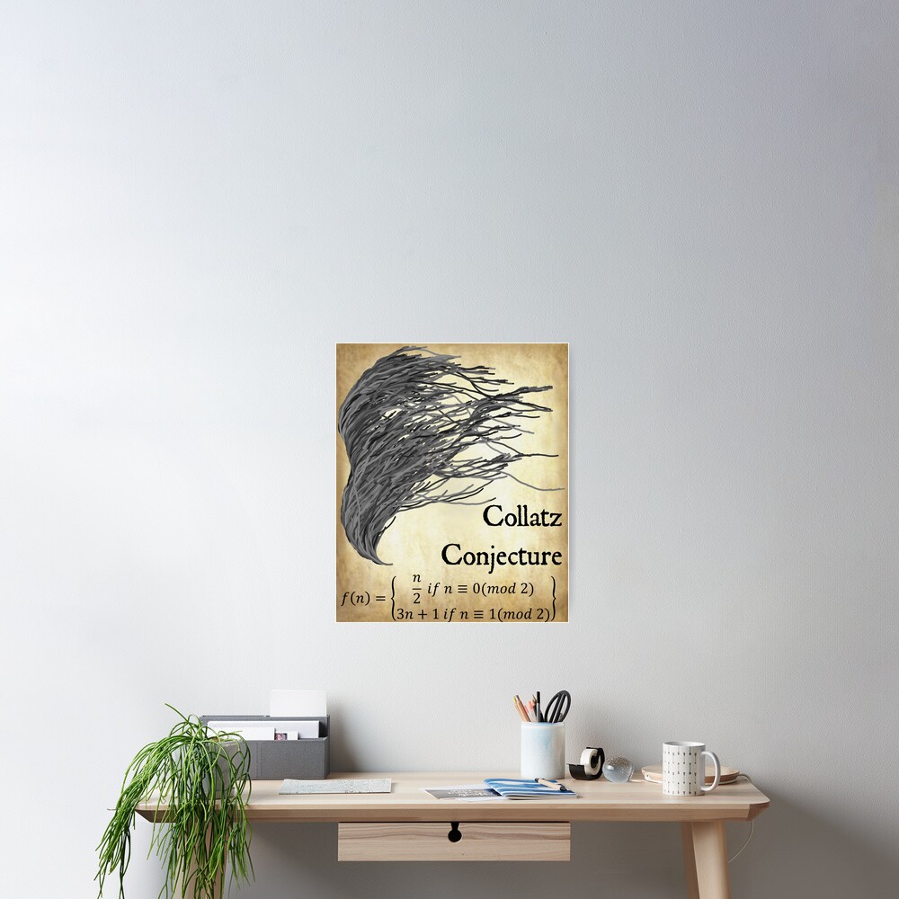 Póster «Conjetura de Collatz 3n + 1 Diseño de física matemática Fondo ...