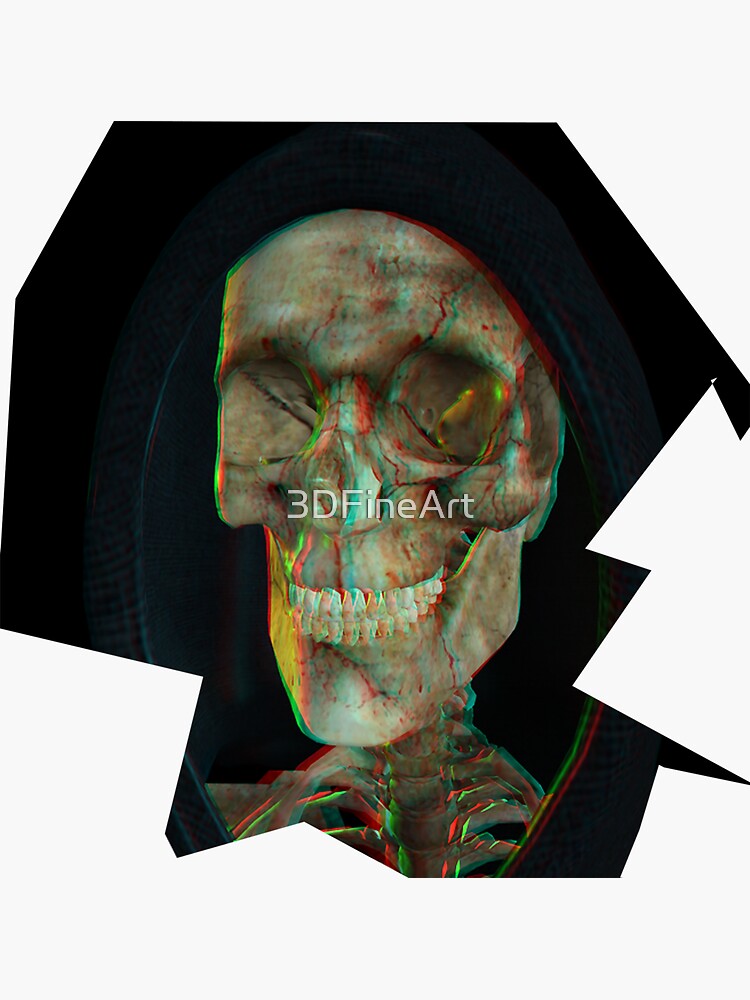 "Laughing Reaper ( anaglyph)-3D Halloween" Sticker for Sale by ...