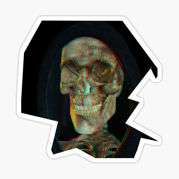 "Laughing Reaper ( anaglyph)-3D Halloween" Sticker for Sale by ...