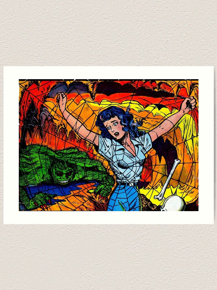 "Web of Mystery Vintage Comic, Woman stuck in spider web, Damsel in ...