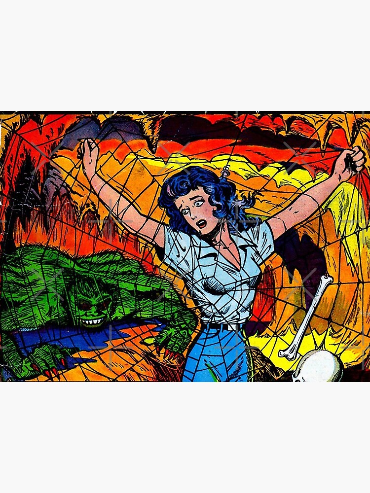 "Web of Mystery Vintage Comic, Woman stuck in spider web, Damsel in ...