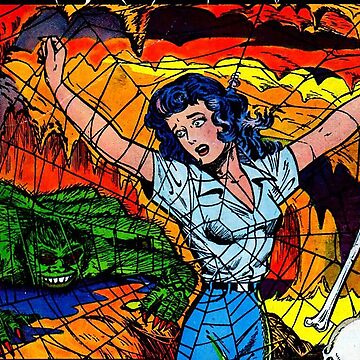 "Web of Mystery Vintage Comic, Woman stuck in spider web, Damsel in ...