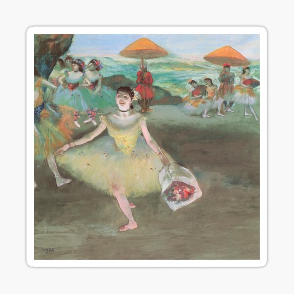 "Dancer with a Bouquet Bowing is a pastel by Edgar Degas" Sticker for ...