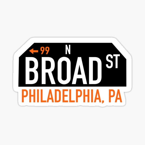 "BROAD STREET PHILADELPHIA HOCKEY STICKER AND SHIRT " Sticker for Sale ...