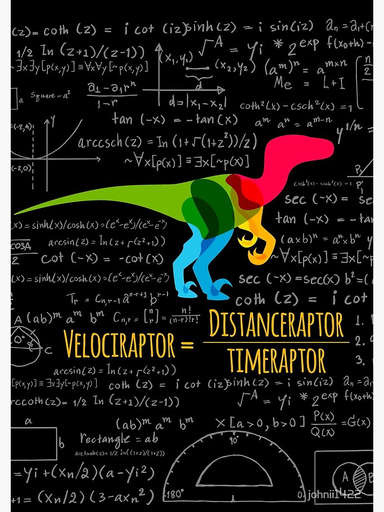"Math Geek | Velociraptor Math | Funny Dinosaur Velocity Formula ...