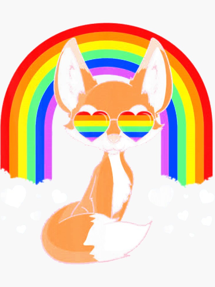 "LGBT Fox Gay Pride Rainbow" Sticker by brooks22222 | Redbubble