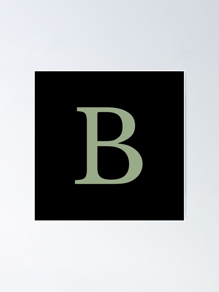 "Letter B - Sage Green Color" Poster for Sale by FunStudio | Redbubble