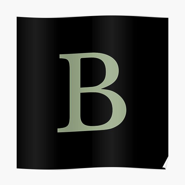 "Letter B - Sage Green Color" Poster for Sale by FunStudio | Redbubble