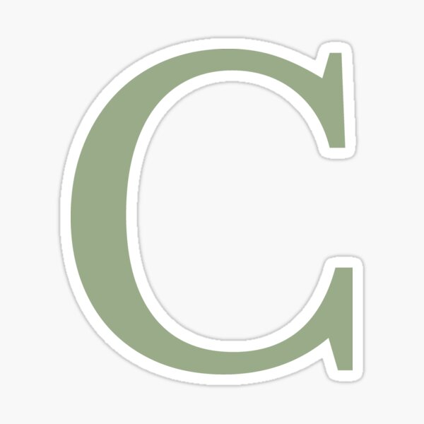 "Letter C - Sage Green Color" Sticker for Sale by FunStudio | Redbubble