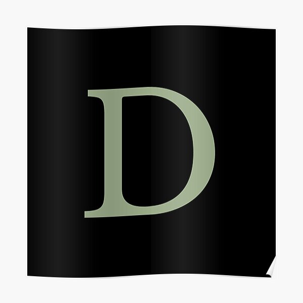 letter-d-sage-green-color-poster-for-sale-by-funstudio-redbubble