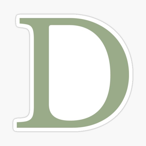 "Letter D - Sage Green Color" Sticker for Sale by FunStudio | Redbubble