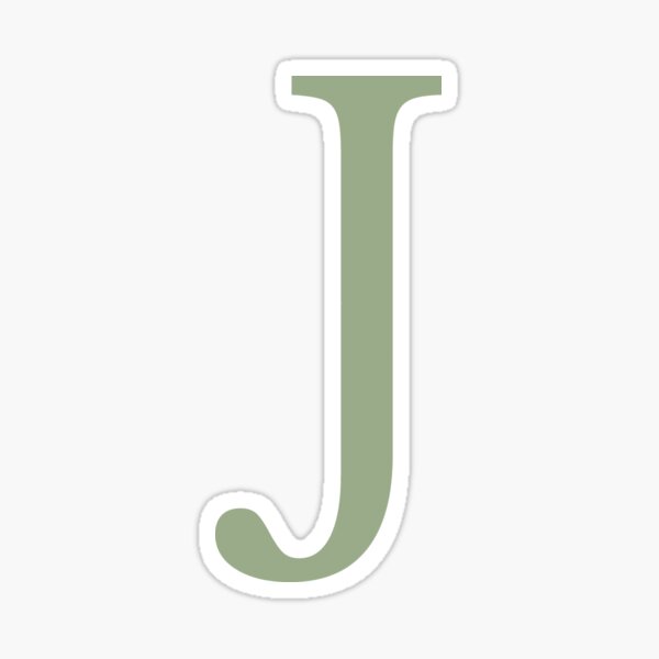 "Letter J - Sage Green Color" Sticker for Sale by FunStudio | Redbubble