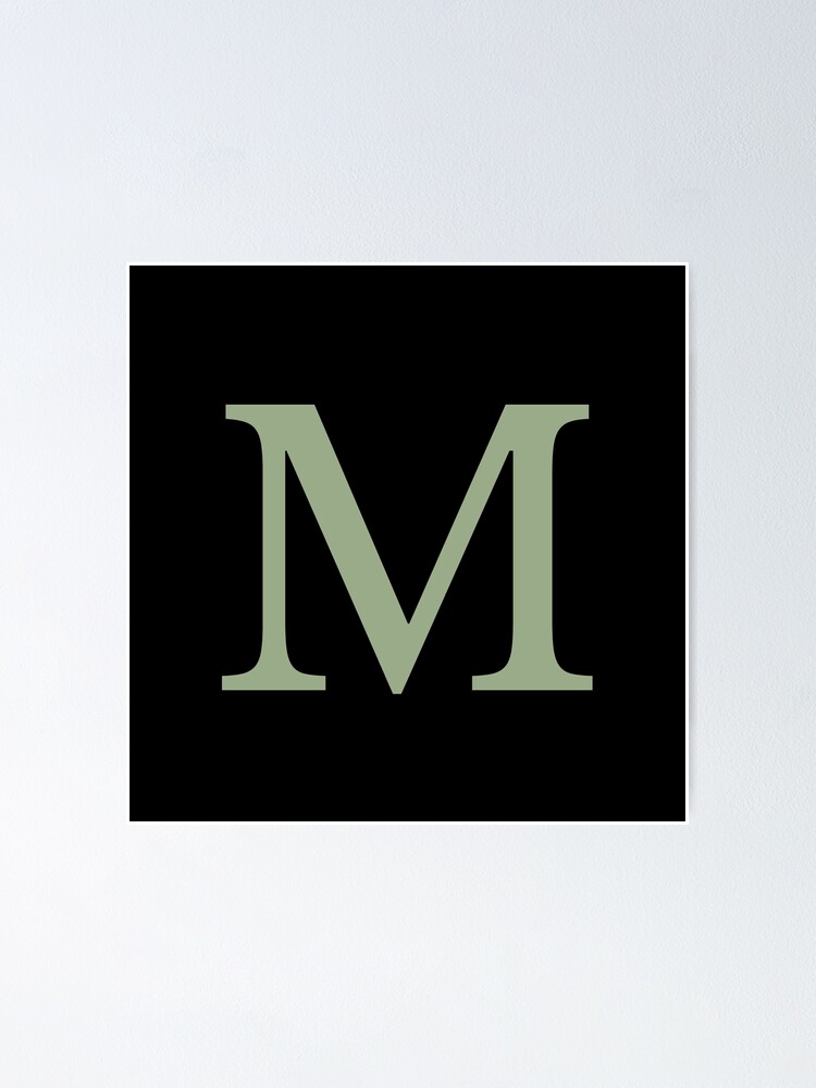 "Letter M - Sage Green Color" Poster for Sale by FunStudio | Redbubble