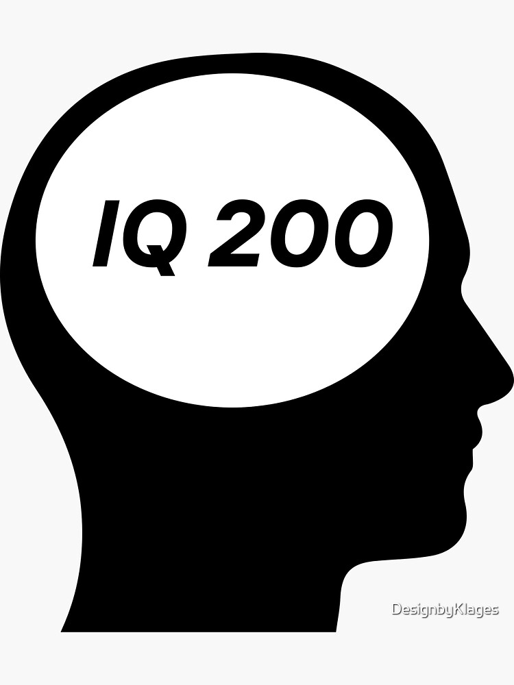 "Lettering IQ 200 in black drawing" Sticker for Sale by DesignbyKlages ...