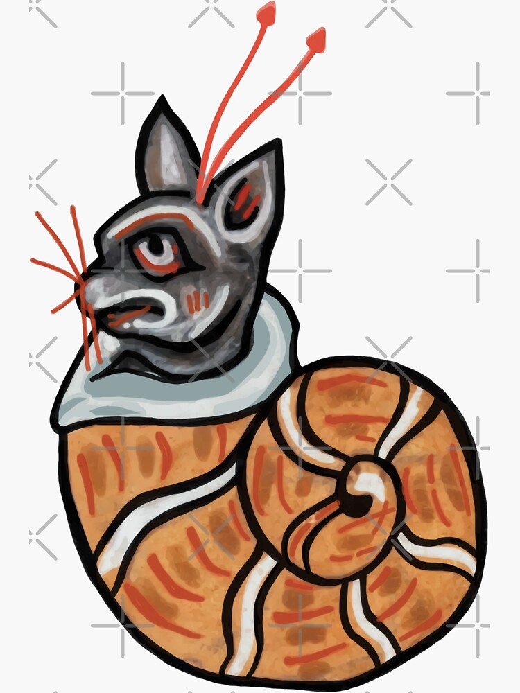 "Snail-Cat: A Medieval Meme, early 1300s" Sticker for Sale by ebrawne ...