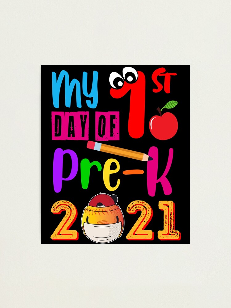 Lámina fotográfica «Camiseta preescolar para niños, mi primer día de ...