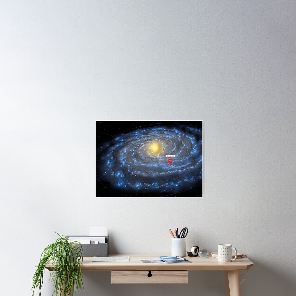 "You are here: Milky Way galaxy map" Poster for Sale by SynthWave1950 ...