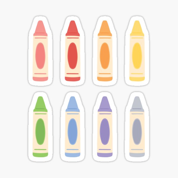 "Cute Pastel Crayons " Sticker by chingchingstd | Redbubble