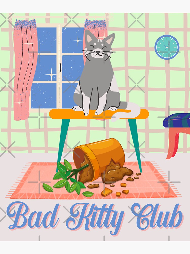 "Bad Kitty Club" Sticker for Sale by dr-tars | Redbubble