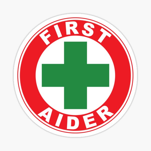 "First Aider" Sticker for Sale by Yorkiedesign | Redbubble